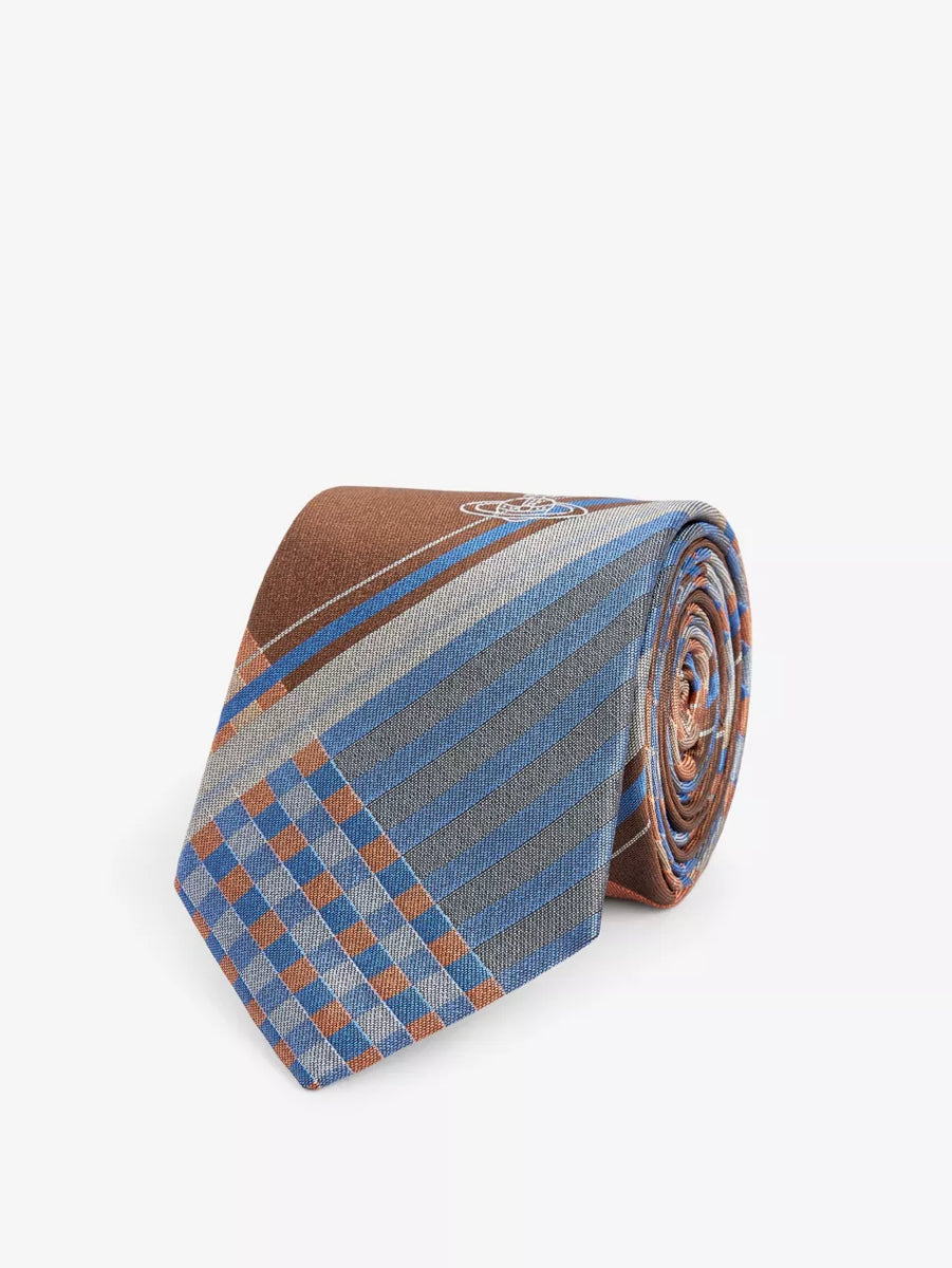 VIVIENNE WESTWOOD - Combat Tartan wide-blade silk tie – Peter Forson ...